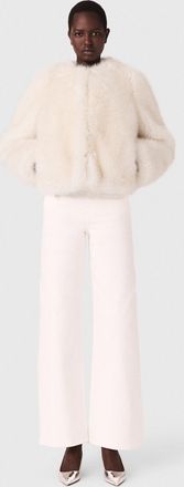 Maje Blouson Court En Fausse Fourrure - Ivory - Maje