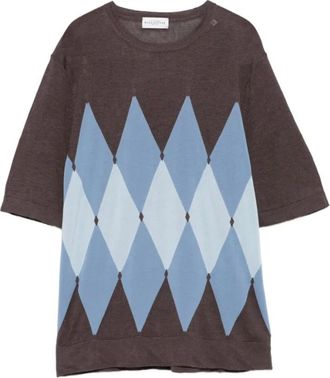 Ballantyne Homme, Tops, Multicolore, Taille: S Argyle T-Shirt