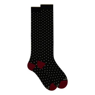 Gallo Gallo, Homme, Sous-vêtements, Multicolore, Taille: M Chaussettes longues en coton noir à pois pour hommes