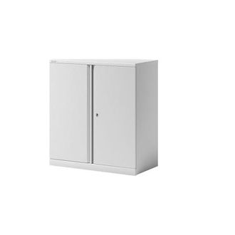 Bisley Flügeltürenschrank Essentials mit 1 Fachboden für 2 Ordnerhöhen, Metall, 696 Verkehrsweiß, 47 x 91.4 x 100 cm