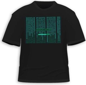 HDE T-Shirt avec &eacute;clairage LED activ&eacute; en fonction des sons Matrix L Vert/noir