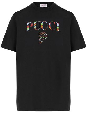 Emilio Pucci Logo-Print Cotton T-Shirt - Black
