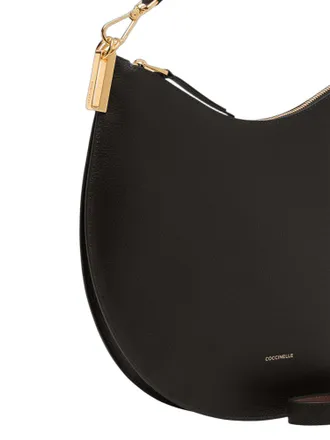 Coccinelle Double Grainy Leather Shoulder Bag - Black