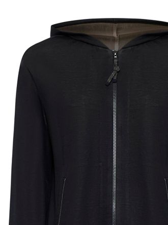 Brunello Cucinelli Cotton-Silk Interlock Hoodie - Black