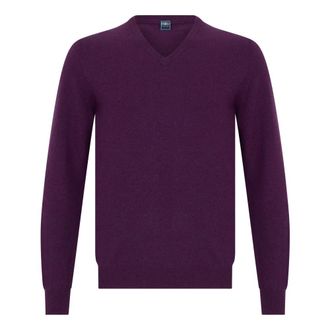 Fedeli V-Ausschnitt Pullover - - Knitwear - Herren - Lila - S