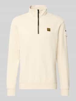 PME Legend Regular Fit Sweatshirt Baumwoll-Mix mit Troyer-Kragen