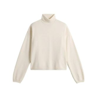 Woolrich Pull col roul&eacute; 12Gg Comfort Wool Cash - Femme - Pulls - Beige - Taille: 38 FR