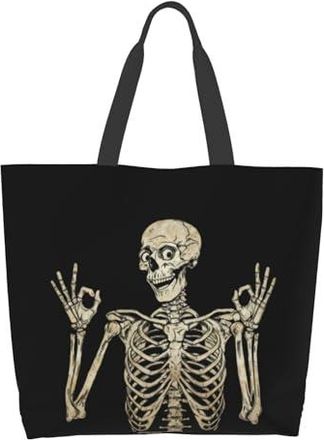 Generic Pose De Squelette8 Sac A Main Femme D&eacute;contract&eacute; Sacs De Courses Pliable Sac Fourre-Tout Pour Quotidienne Shopping Voyage