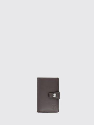 Brunello Cucinelli Portefeuille bifold en cuir avec fermeture &agrave; bride et bouton
