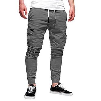 Generic Pantalon cargo pour homme, pantalon de travail, taille élastique, pantalon de combat de couleur unie, pantalon de combat coupe ajustée, pantalon décon