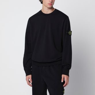Stone Island Black cotton crew-neck sweatshirt
