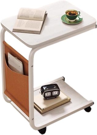 Generic C-förmiger Beistelltisch - Beweglicher, Couchtisch Mit 2 Ebenen | Rollbarer TV-Tablett, Kompakter Sofa-Beistelltisch Für Wohnzimmer, Schlafzimmer, Fun