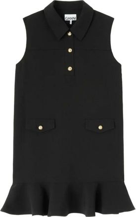 Ganni Femme, Robes, Noir, Taille: 42 FR Polyester Dress