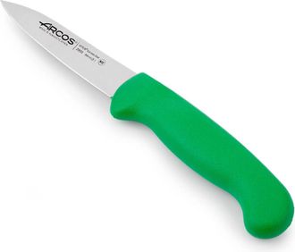 Arcos Küchenmesser Edelstahl NITRUM 80 mm - Obst- und Gemüseschäler, Polypropylen-Griff Grün - Serie 2900