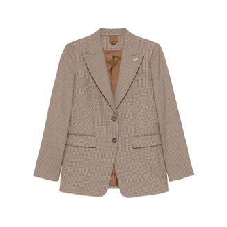 Max Mara Houndstooth Blazer - - Jackets - Damen - Beige - M