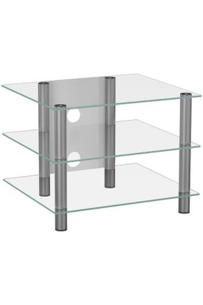 MID.YOU Mid.you Phonotisch, Klar, Silber, Metall, Glas, rechteckig, 60x45x42 cm, Kabelkanal, Kinder- & Jugendzimmer, Jugendm&ouml;bel, Phonom&ouml;bel