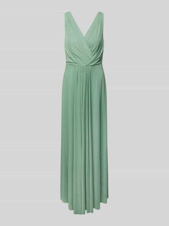 Christian Berg Cocktail Abendkleid mit Raffungen und V-Ausschnitt