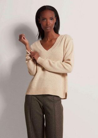 Madeleine Strickpullover Kurzer V-Pullover mit Good Kaschmir