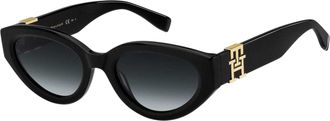 Tommy Hilfiger Oval-Sonnenbrille f&uuml;r Damen (Schwarz)