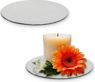 Matches 21 Deko-Teller 2er Set 15 cm in Silber - Flache Teller als Tischdeko Kerzenteller