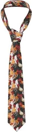 Generic Cravate Poulet Aquarelle Noir Brillant R&eacute;glable Tie Classique Cravate Pour Hommes Pour &Eacute;v&eacute;nements Affaires C&eacute;l&eacute;brations
