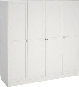 Dmora Gro&szlig;er Kleiderschrank Presidenti, Schlafzimmerm&ouml;bel, Schrank, Garderobe, 196x62 h200 cm, Wei&szlig; - Dmora