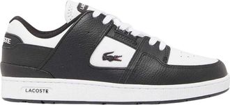 Lacoste Court Cage Sneaker f&uuml;r Herren/Damen Unisex, Leder (Schwarz/Wei&szlig;)