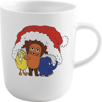 Kahla DieMaus Becher 0,35 l Weihnachten | wei&szlig;er Becher im Sendung mit der Maus Design