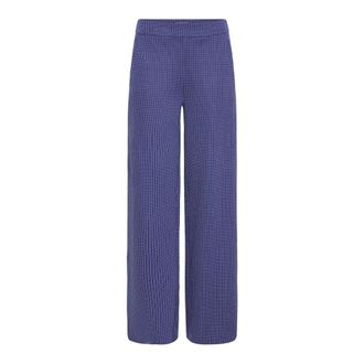 Ichi Blueprint Pinstripe Weite Hose - - Trousers - Damen - Blau - 2XL