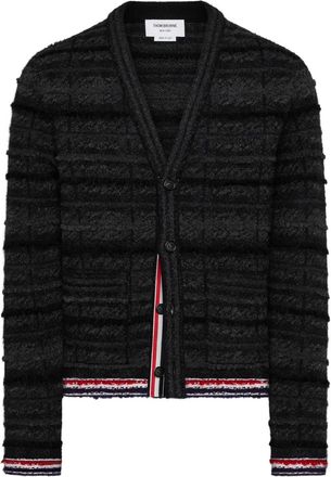 Thom Browne tartan-jacquard cardigan - Noir