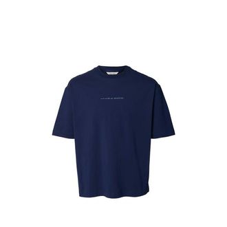 Selected T-shirt manches courtes imprim&eacute; en coton