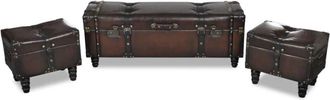 vidaXL Sitztruhen-Set 3 Stk. Braun - Vidaxl