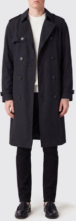 HUGO BOSS Zweireihiger Baumwoll-Trenchcoat in Kniel&auml;nge mit G&uuml;rtel und Schulterklappen