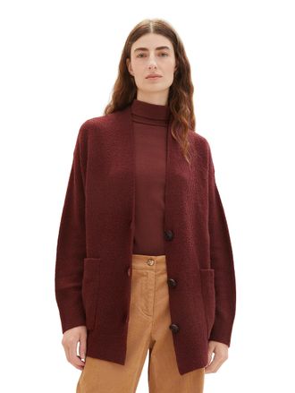 Tom Tailor Damen 1038006 Longstyle Cardigan mit Taschen, 32404-raisin Melange, XXL