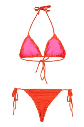Reina Olga Womens Concetta Triangle Bikini Top Orange Exterior: Polyamide Bikinis