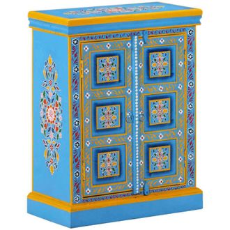 vidaXL Vidaxl - Buffet Bois massif de manguier Peinture manuelle turquoise