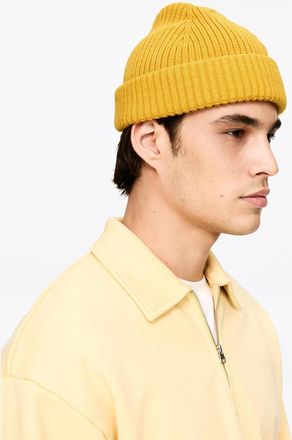 Arket Gerippte Beanie Aus Wollmischung -Gelb