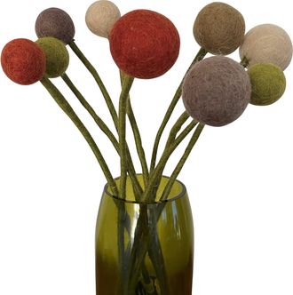 &Eacute;n Gry & Sif 9 Filzblumen - Kleiner Blumengru&szlig; - Blumenstrau&szlig; - Fair Trade - handgemacht (Natur)