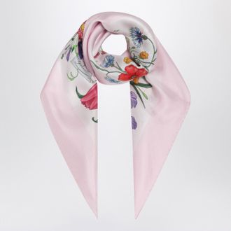 Gucci Rosa Seidentwill-Schal mit Print