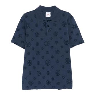 Casablanca Applique Monogram Polo - - Tops - Herren - Blau - XL