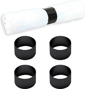 Echtwerk Echtwerk Serviettenring-Set aus Edelstahl, Kreis-design, Serviettenhalter, Serviettenschnallen, Universal, Tischdekoration für Hochzeiten, Ø 4 cm, Bla
