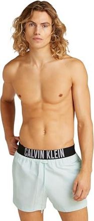 Calvin Klein Slip de Bain Homme Short avec Ceinture Embl&eacute;matique, Gris (Moonlight Jade), L
