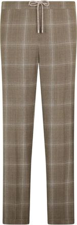 Malo drawstring checked trousers - Braun