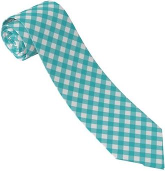 Generic Cravates Homme Motif Vichy Bleu Et Blanc Classique Cravates Tendance Cravate Pour F&ecirc;te Accessoires Travail