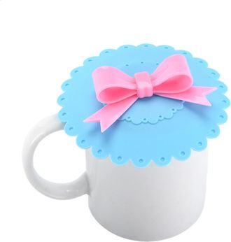 Generic Silikonbecherdeckel - Silikonbecherabdeckungen | Versiegelungsdeckel | Trinken Sie Glasbecher Deckel Bowknot | Mode kreative Silikonbecherabdeckung kr