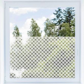 Generic Sichtschutzfolie Matt - Sichtschutzdekor Glas Fenster selbsthaftend - selbstklebend Fensterfolie Klebefolie Milchglasfolie - Wohnzimmer - Muster S026 