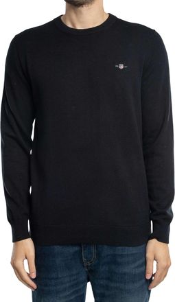 GANT Gant Herren Classic Cotton C-Neck Pullover, Schwarz, 3XL EU