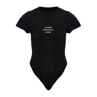 VETEMENTS Baumwoll-Body mit Print - - Tops - Damen - Schwarzk - S