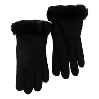 UGG Shorty-Handschuh mit Lederbesatz - - Accessories - Damen - Schwarzk - L