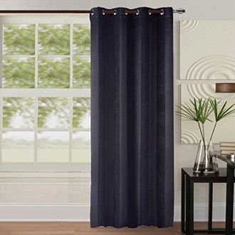 HOME MAISON HM69311-10 Vorhang aus Polyester, 140 x 240 cm, Schwarz